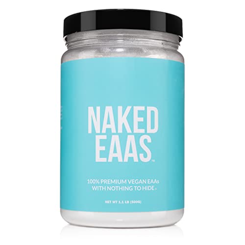 Naked EAAs Amino Acids Powder - 50 Servings - Vegan Unflavored Essential Amino Acids 500 Grams - Instantized All Natural EAA Powder Supplement