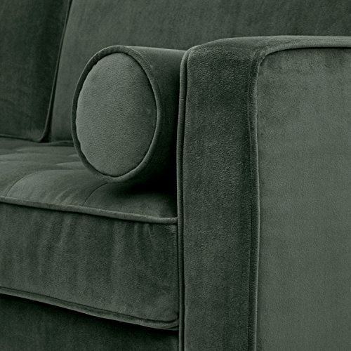 Amazon Brand β Rivet Aiden Mid-Century Modern Tufted Velvet Sofa Couch (86.6"W) - Hunter Green