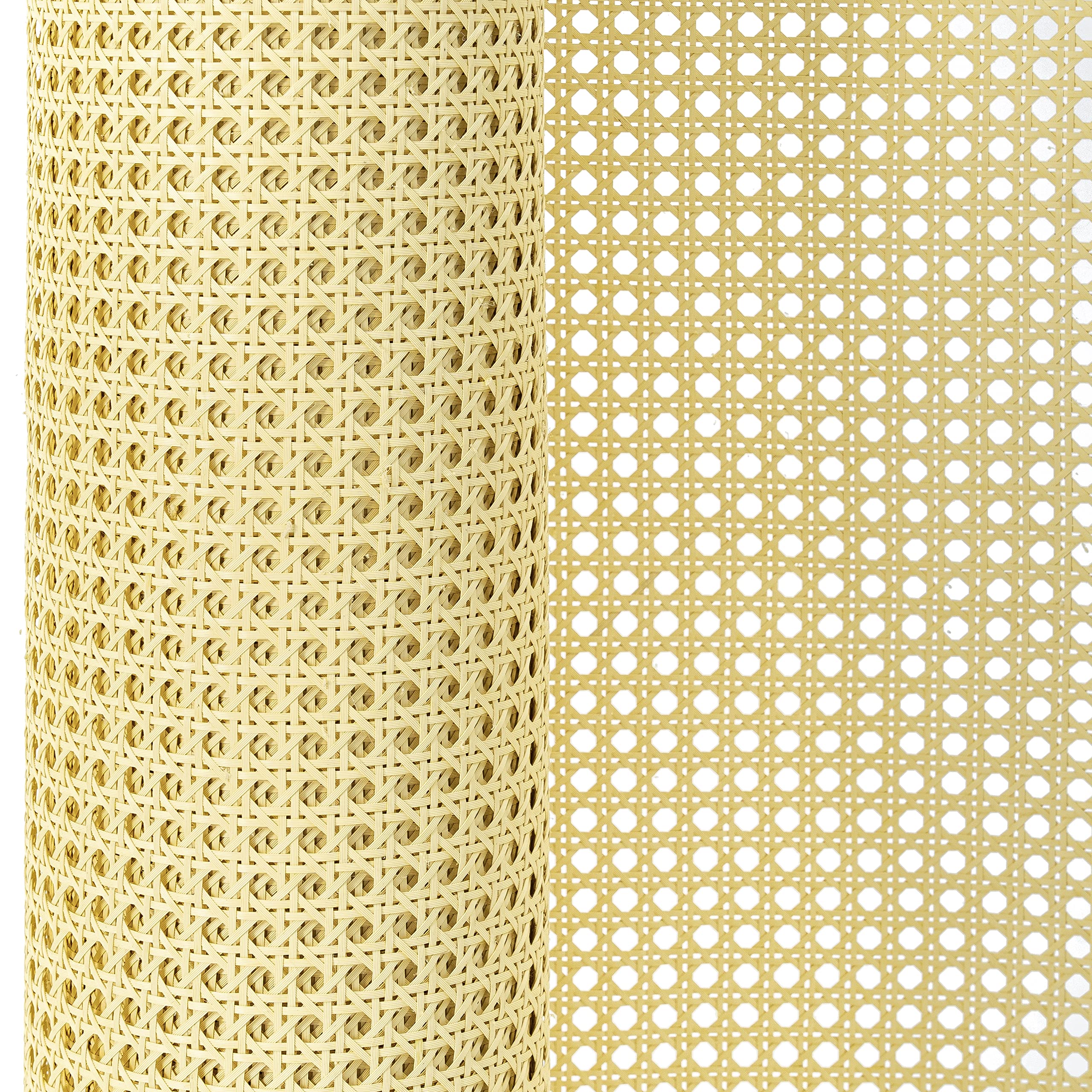 KOLWOVEN 16" Width x 10 Feet Plastic Cane Webbing for Caning Projects Natural Pre - Woven Open Mesh Cane - PE Rattan Cane Webbing Rattan Roll Cabinet Chair (10 FEET)