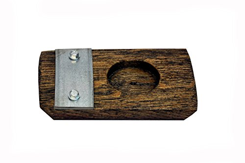 Barrel-Art Barrel Stave Whiskey Bourbon Scotch Coaster with Glencarin Glass and Galvanized Steel, Dark Walnut