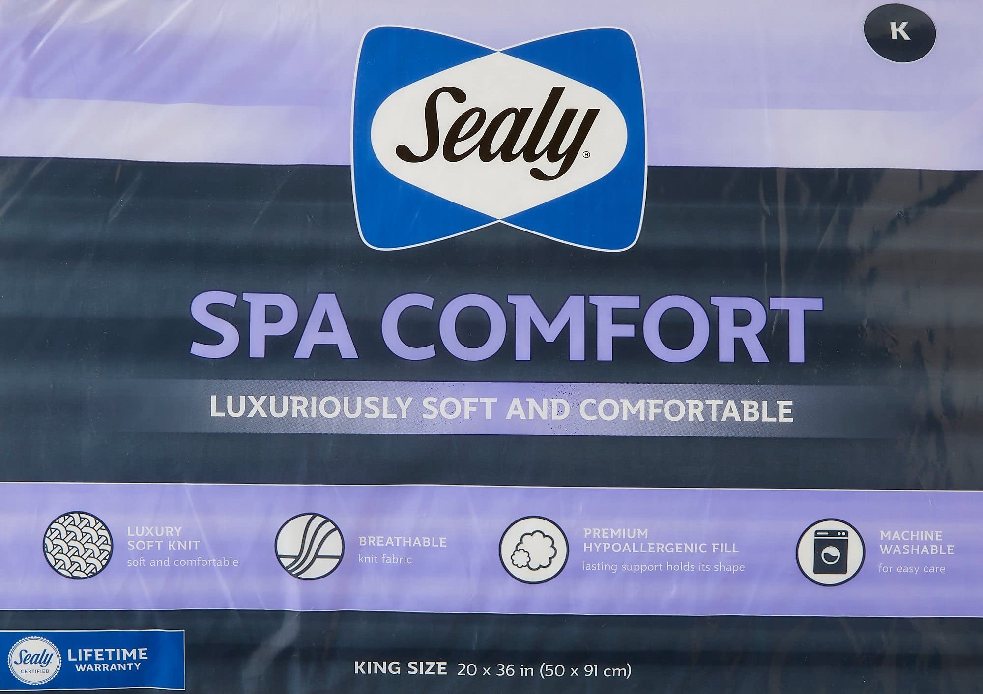 Sealy Spa Comfort King Bed Pillow King White