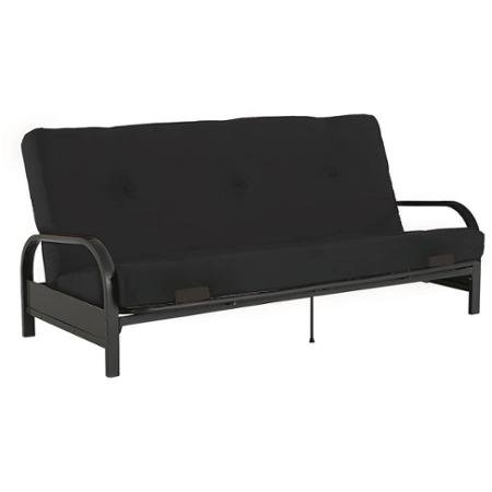 Mainstay.. Metal Arm Futon with 6" Mattress, (1, Black)