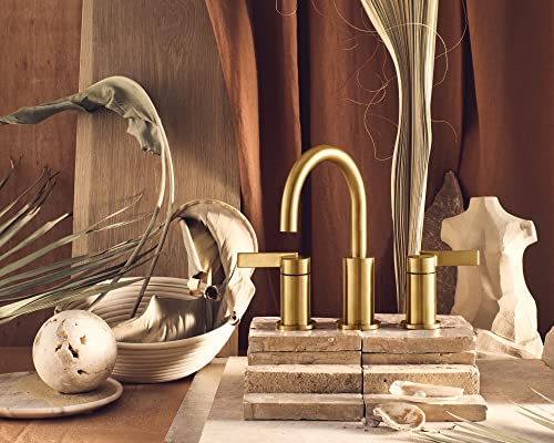 Moen T6222BG CIA Collection 8 in. Widespread 2-Handle High-Arc Bathroom Faucet Trim Kit, Valve Required, Brushed Gold