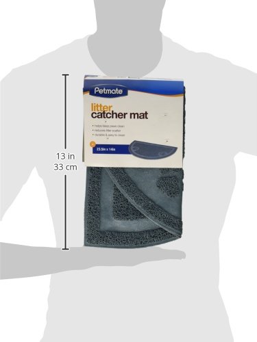 PETMATE LITTER CATCHER MAT 1/2 CIRCLE , Ice Blue