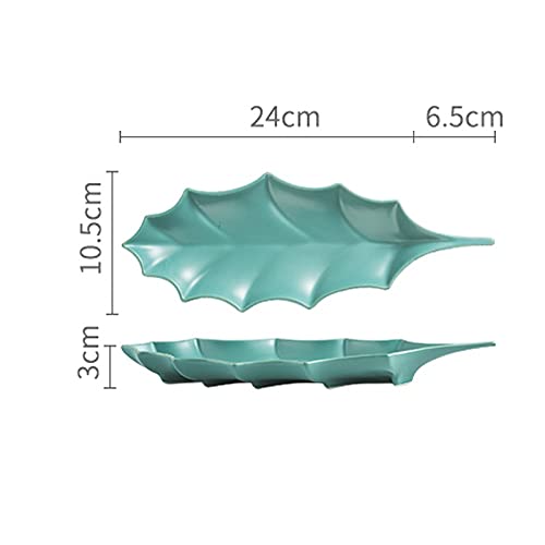KOWMcp Dinner Plates Leaf-Shaped Plate for Household Use, for Sushi, French Fries, Fruits, Vegetables, Pasta (Color : Pink)