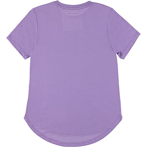 Nickelodeon Ladies 90's Fashion Shirt - Rugrats, Angelica and Chuckie Curved Hem Front and Back Short Sleeve Tee (Purple, X-Large)