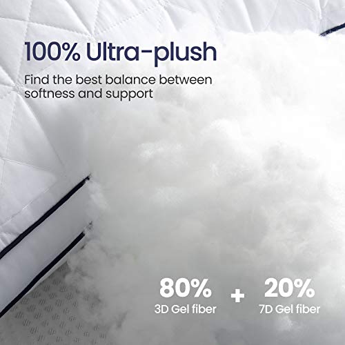 BedStory Bed Pillows for Sleeping - King Size Set of 2, Hotel Quality Soft & Comfortable Improve Sleep Quality, Luxury Pillows for Side, Stomach or Back Sleepers (19" x 34")