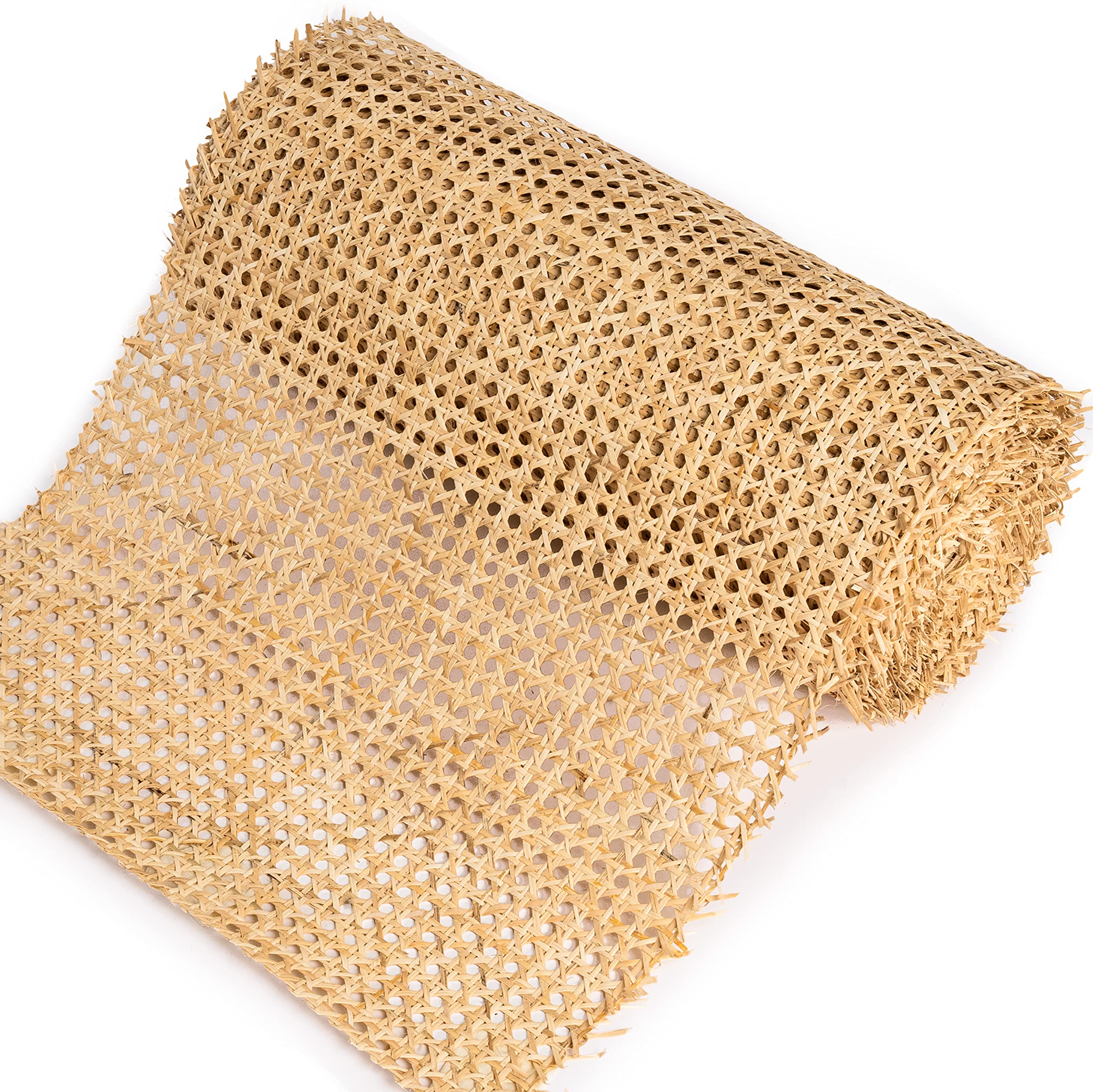 18" Width Rattan Cane Webbing Roll 15 Feet Hexagon Weave Rattan Fabric Furniture Woven Rattan Sheets for Crafts Cane Weave Rattan Material Natural Chair Caning Supplies Wicker for Chairs (15 Feet)