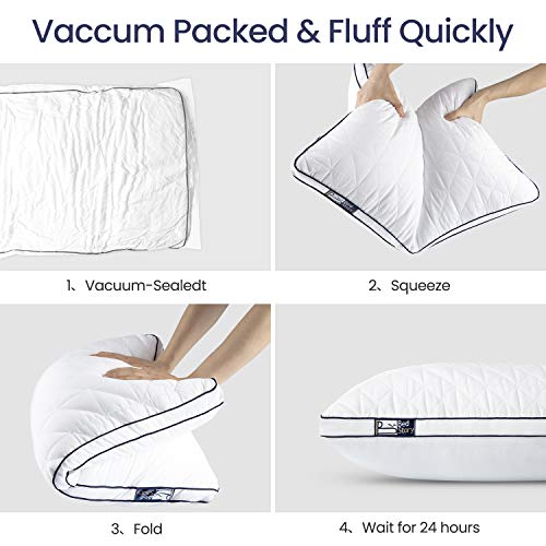 BedStory Bed Pillows for Sleeping - King Size Set of 2, Hotel Quality Soft & Comfortable Improve Sleep Quality, Luxury Pillows for Side, Stomach or Back Sleepers (19" x 34")