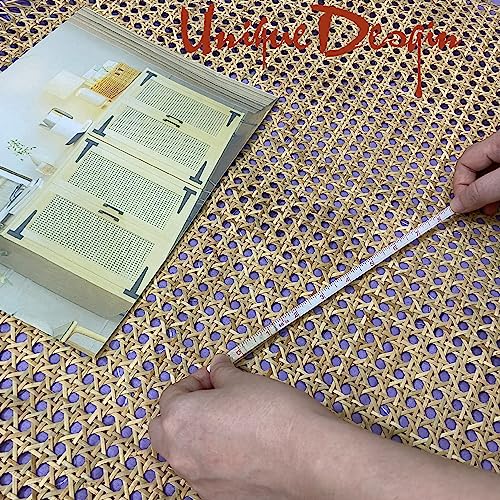 LUSYDECO 36" Width Rattan Cane Webbing Roll 5 Feet Length Hexagon Weave Pre-Woven Cane Mesh Net Open Weave Wicker Cane Webbing Rattan Sheet for Furniture, Chair, Cabinet, Ceiling (5 FEET)