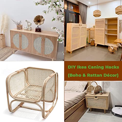 LUSYDECO 36" Width Rattan Cane Webbing Roll 5 Feet Length Hexagon Weave Pre-Woven Cane Mesh Net Open Weave Wicker Cane Webbing Rattan Sheet for Furniture, Chair, Cabinet, Ceiling (5 FEET)