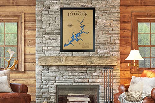 Personalized House Decor Wood Lake Map of Any Lake - Customized Handmade Gifts for Lake House Wall Decor