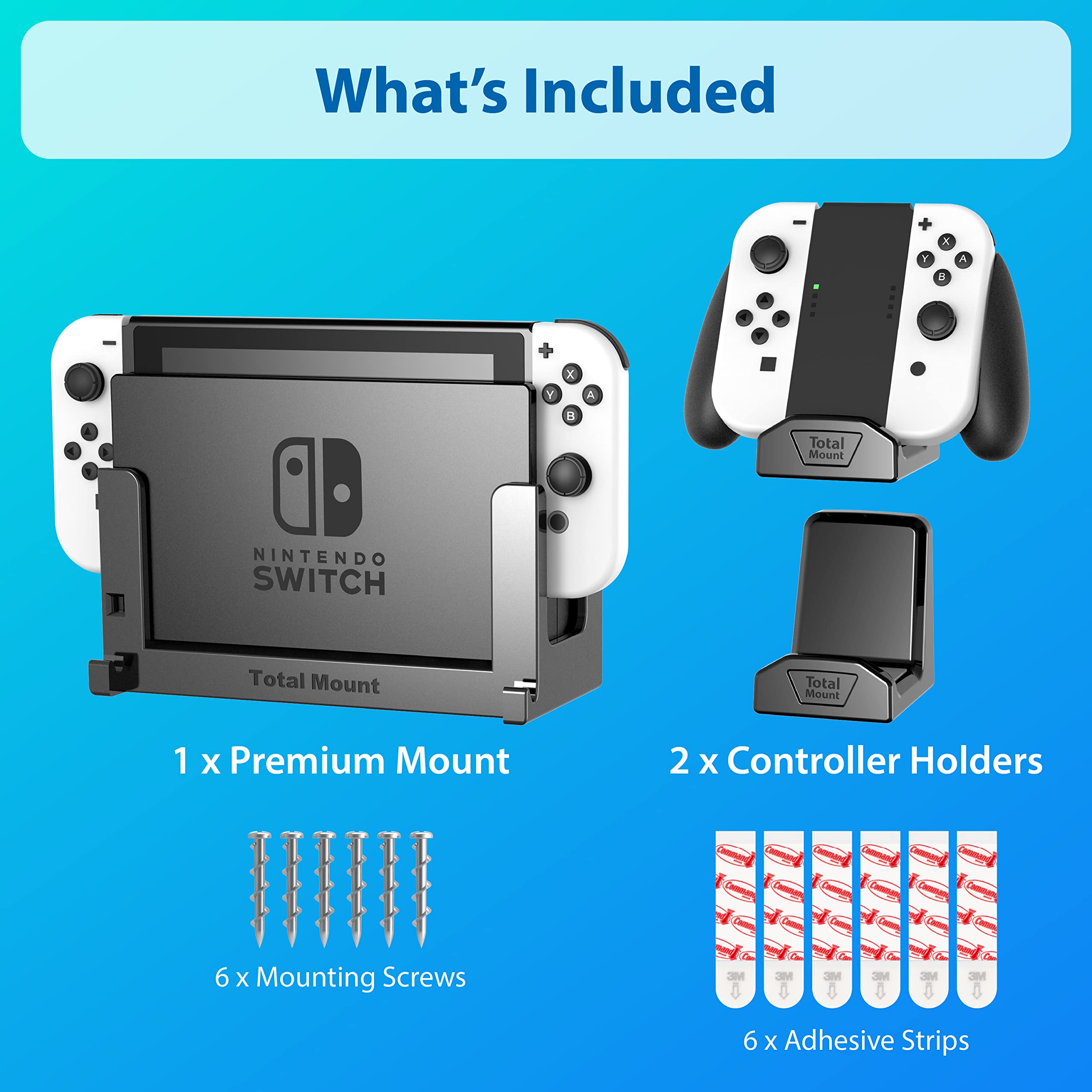 TotalMount for Nintendo Switch β Mounts Nintendo Switch on Wall Near TV β Compatible with All Models (Premium Black and Gray Kit)