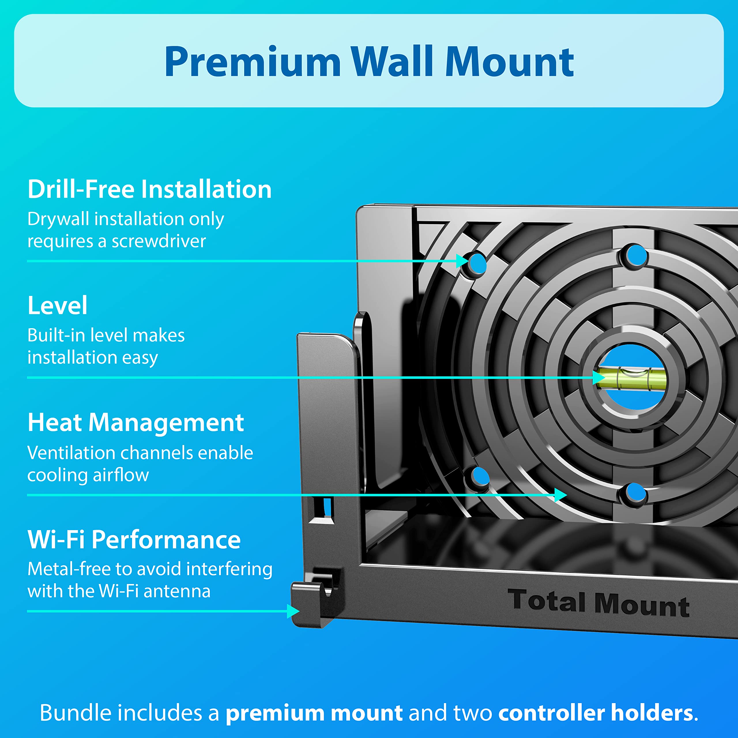 TotalMount for Nintendo Switch β Mounts Nintendo Switch on Wall Near TV β Compatible with All Models (Premium Black and Gray Kit)