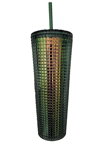 Starbucks Green Rainforest Grid Iridescent Tumbler Fall 2022 Venit 24oz