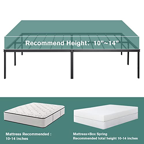 IMUsee Heavy Duty Full Size Platform Bed Frame with 16.5" Large Under Bed Storage Space, Sturdy Metal Frame/ Mattress Foundation/ No Box Spring Needed/ Easy Assembly/Noise-Free