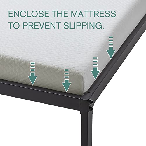 IMUsee Heavy Duty Full Size Platform Bed Frame with 16.5" Large Under Bed Storage Space, Sturdy Metal Frame/ Mattress Foundation/ No Box Spring Needed/ Easy Assembly/Noise-Free