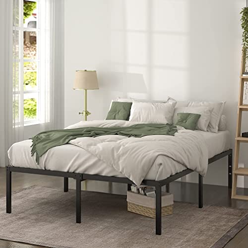 IMUsee Heavy Duty Full Size Platform Bed Frame with 16.5" Large Under Bed Storage Space, Sturdy Metal Frame/ Mattress Foundation/ No Box Spring Needed/ Easy Assembly/Noise-Free