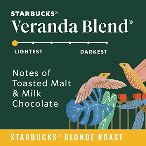 Starbucks Ground Coffee—Starbucks Blonde Roast Coffee—Veranda Blend—100% Arabica—6 bags (12 oz each)