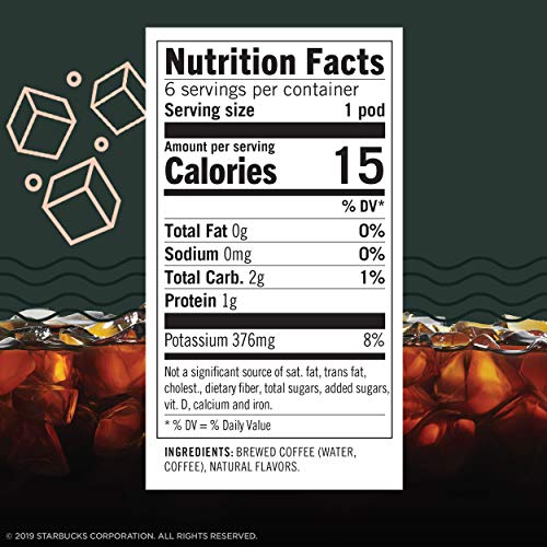 Starbucks Cold Brew Coffee Caramel Dolce Flavored Single-Serve Coffee Concentrate Pods 6 Count (Pack of 6)
