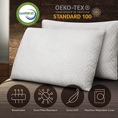 Lifewit Shredded Memory Foam Pillow King Size - Premium Adjustable Loft Hypoallergenic Cooling Pillow for Sleeping for Side, Back, Stomach Sleepers, Washable Cover - CertiPUR-US Certified