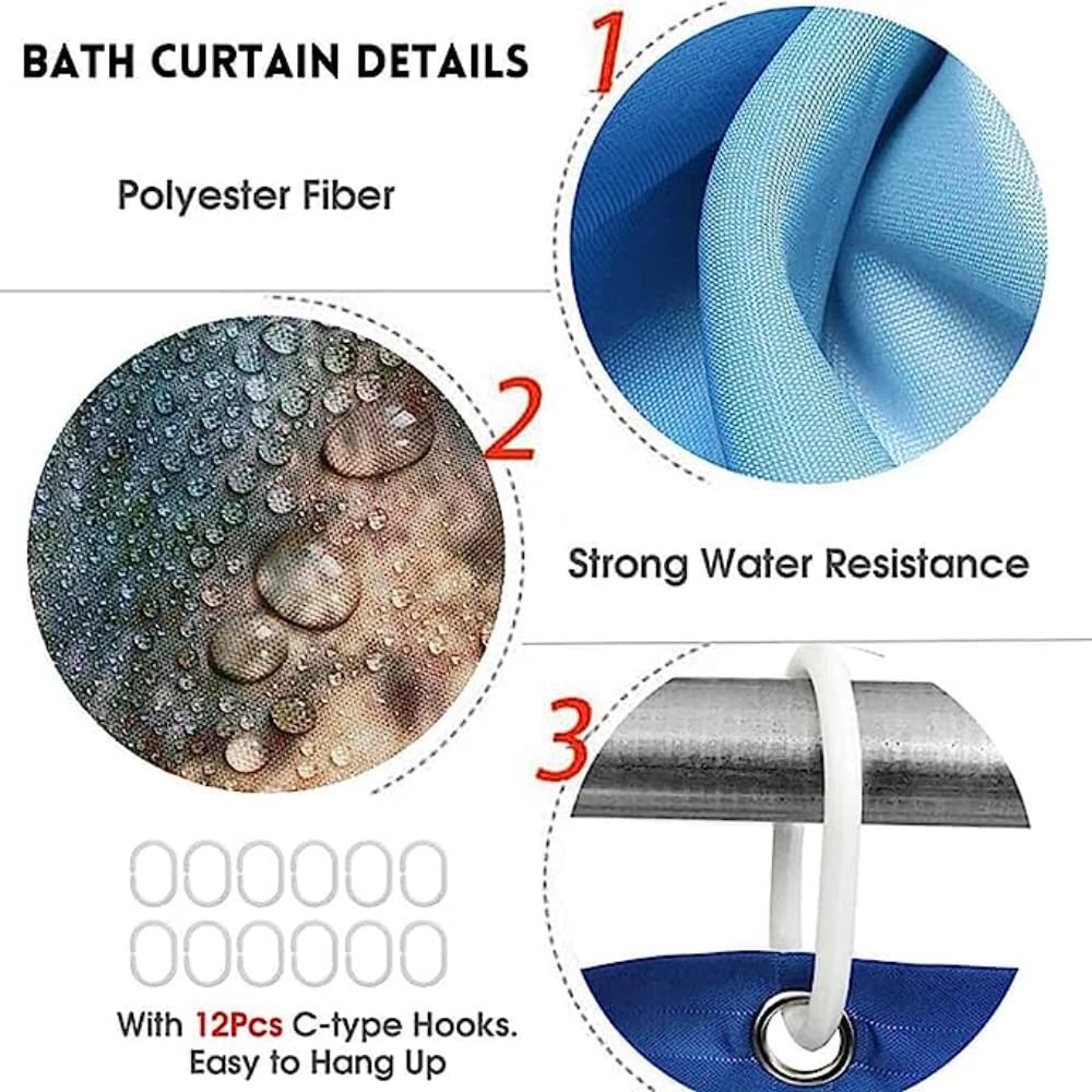 4 Piece Anime Shower Curtain Sets with Non-Slip Rug,Toilet Lid Cover and Absorbent Carpet Bath Mat,Durable Waterproof Fabric Shower Curtain with 12 Hooks for Bathroom 70.8" 70.8" (A3, Small)