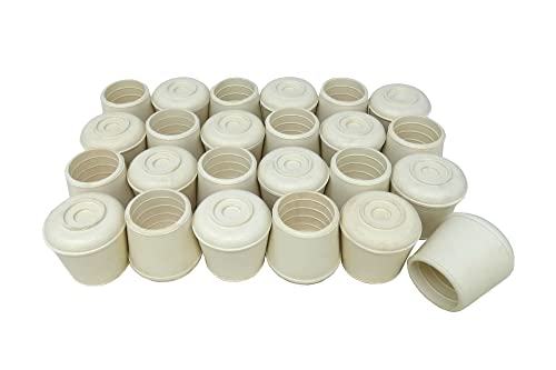 Shepherd Hardware 8753E Leg Tips 3/4-Inch Inside Diameter Rubber Chair Leg Caps, 24 Pack, White