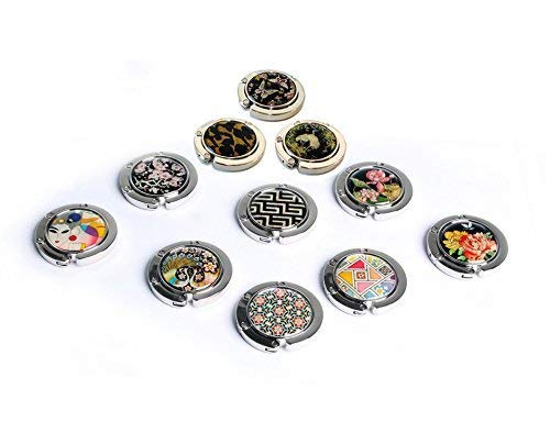 Store-Play Mother of Pearl Purse Hook Magnet Clip Table Handbag Hanger Foldable Table Holder (New Patchwork)