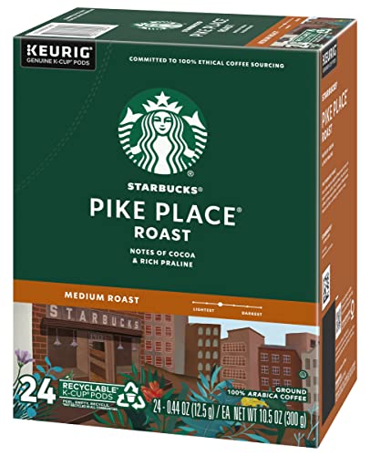 Starbucks Pike Place Roast Coffee K-Cup Portion Packs for Keurig Brewers, 72 Count (3 boxes of 24 K-Cups)