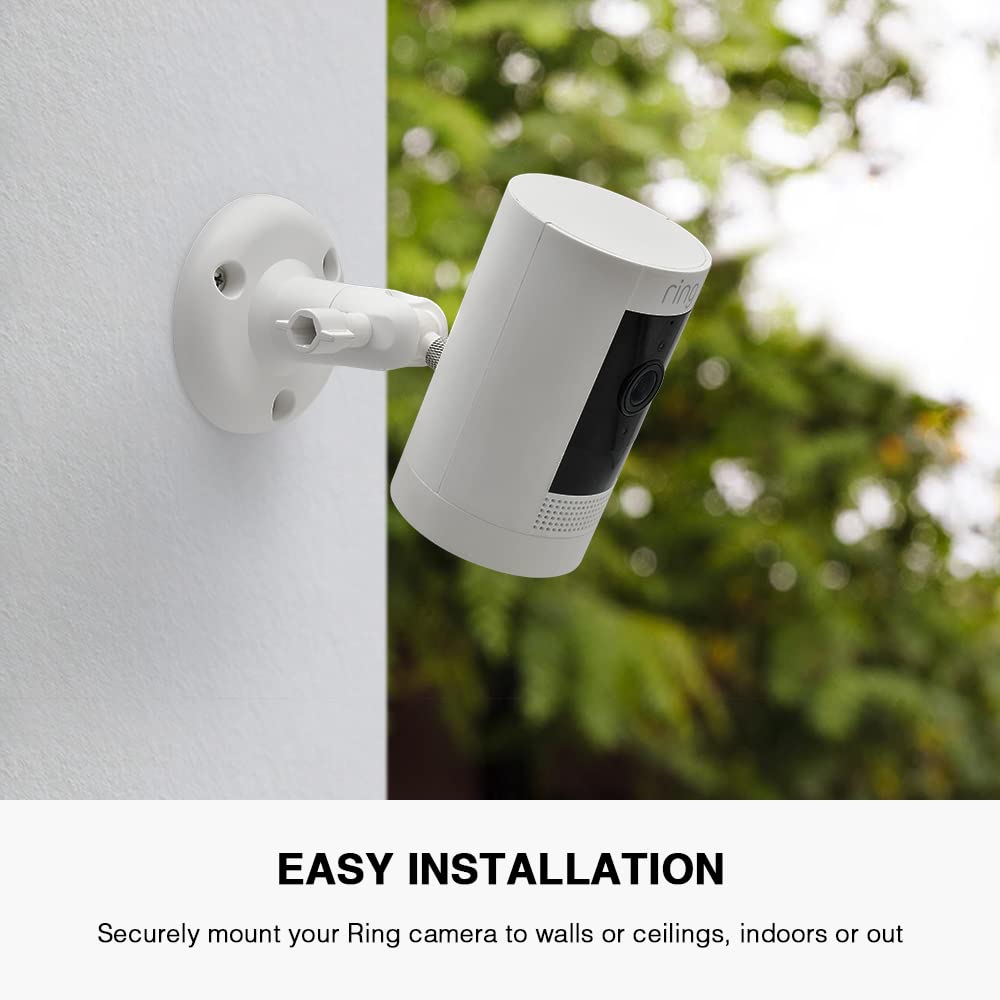 Holicfun Indoor Outdoor Adjustable Wall Mount for Ring Cameras (2-Pack, White)