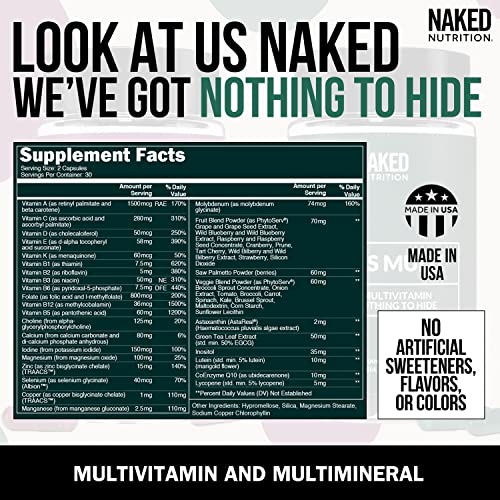 Men’s Multi – Daily Multivitamin for Men – A, C, E, Selenium, Zinc, Fruit and Super Green Extracts and More to Boost Immune Support – Gluten-Free and Vegetarian Daily Vitamins – 60 Capsules