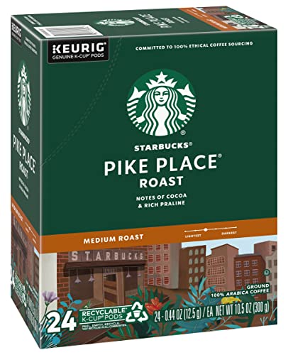 Starbucks Pike Place Roast Coffee K-Cup Portion Packs for Keurig Brewers, 72 Count (3 boxes of 24 K-Cups)