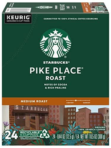 Starbucks Pike Place Roast Coffee K-Cup Portion Packs for Keurig Brewers, 72 Count (3 boxes of 24 K-Cups)