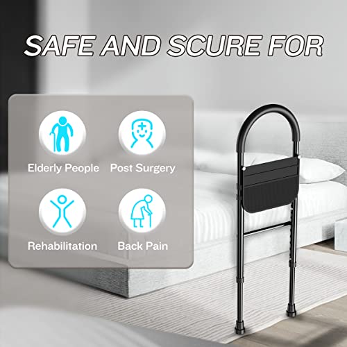 Hearvo Bed Rail - Bed Rails for Elderly Adults -with Storage Pocket & Anti Slip armrest - Bed Railings for Seniors & Surgery Patients - The Bed Cane Fits Any Bed