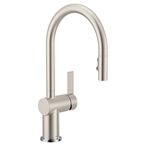 Moen 7622SRS CIA Pulldown Kitchen Faucet with Power Boost with Optional Chrome Accents, Spot Resist Stainless