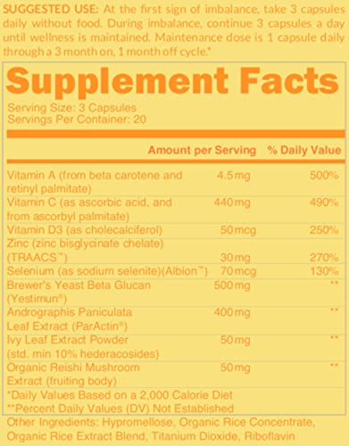 Naked Immunity & Wellness β Immune Support Supplement β Immunity Booster for Enhanced Health β Gluten-Free and Vegetarian Immune Defense Blend β 60 Capsules