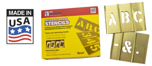 Stencil-6" Brass Letter Set(1) A-Z, (1) Ampersand, Blanks, (1) Comma, (1) Dash, (1) Period 6