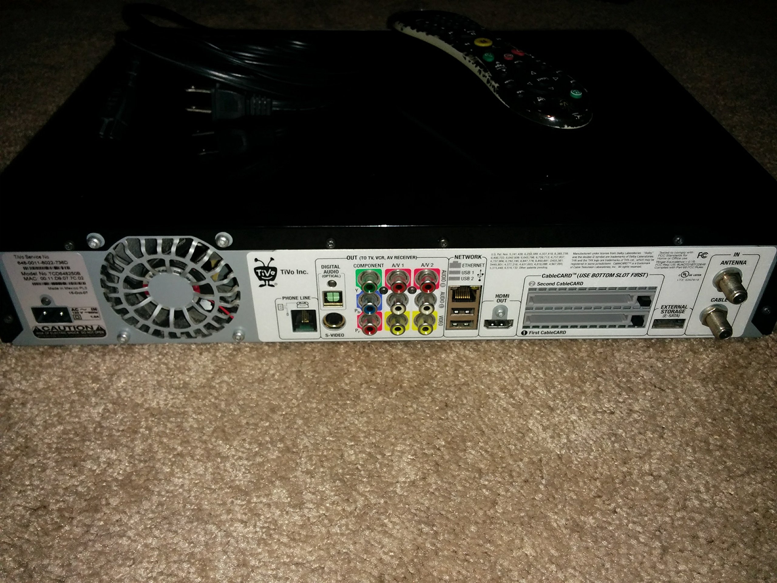 TiVo TCD648250B Series3 HD Digital Media Recorder (2008 Model)
