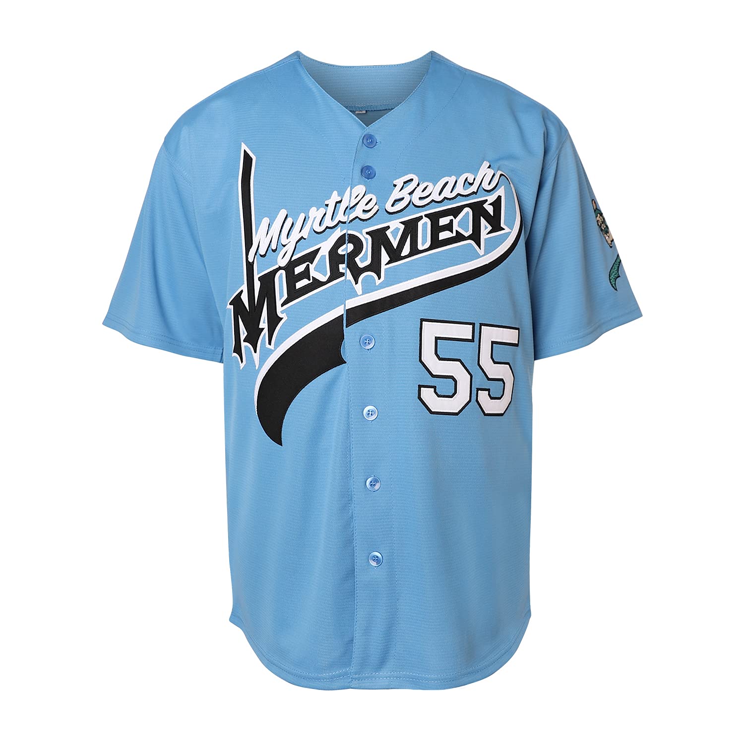 MESOSPERO Mens 55 Kenny Powers Shirt Eastbound and Down Movie Baseball Jersey Stitched (55 Blue, Medium)