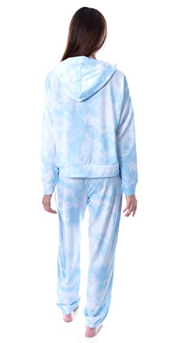 INTIMO Rugrats Cartoon Tie Dye Womens' Pajama Loungewear Hooded Jogger Set PJ (X-Small) Blue