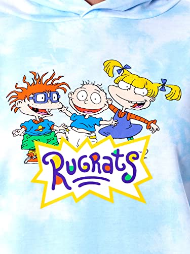 INTIMO Rugrats Cartoon Tie Dye Womens' Pajama Loungewear Hooded Jogger Set PJ (X-Small) Blue