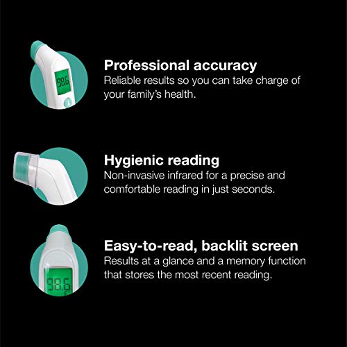 Braun TempleSwipe Thermometer - Digital Thermometer with Color Coded Temperature Guidance - Thermometer for Adults, Babies, Toddlers and Kids