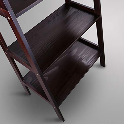 Casual Home 5-Shelf Ladder Bookcase,72-Inch , Espresso