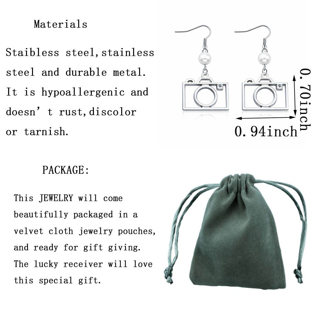 Retro Camera Earrings: Gift for Photography Lovers - Camera Charm Jewelry