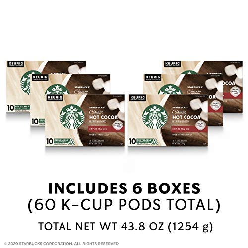 Starbucks Hot Cocoa K-Cup Coffee Pods β Hot Cocoa for Keurig Brewers β 6 boxes (60 pods total)