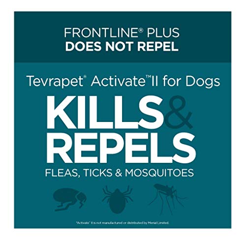 TevraPet Activate II Flea and Tick Prevention for Dogs | 4 Months Supply | Large Dogs 21-55 lbs | Fast Acting Treatment and Control | Topical Drops