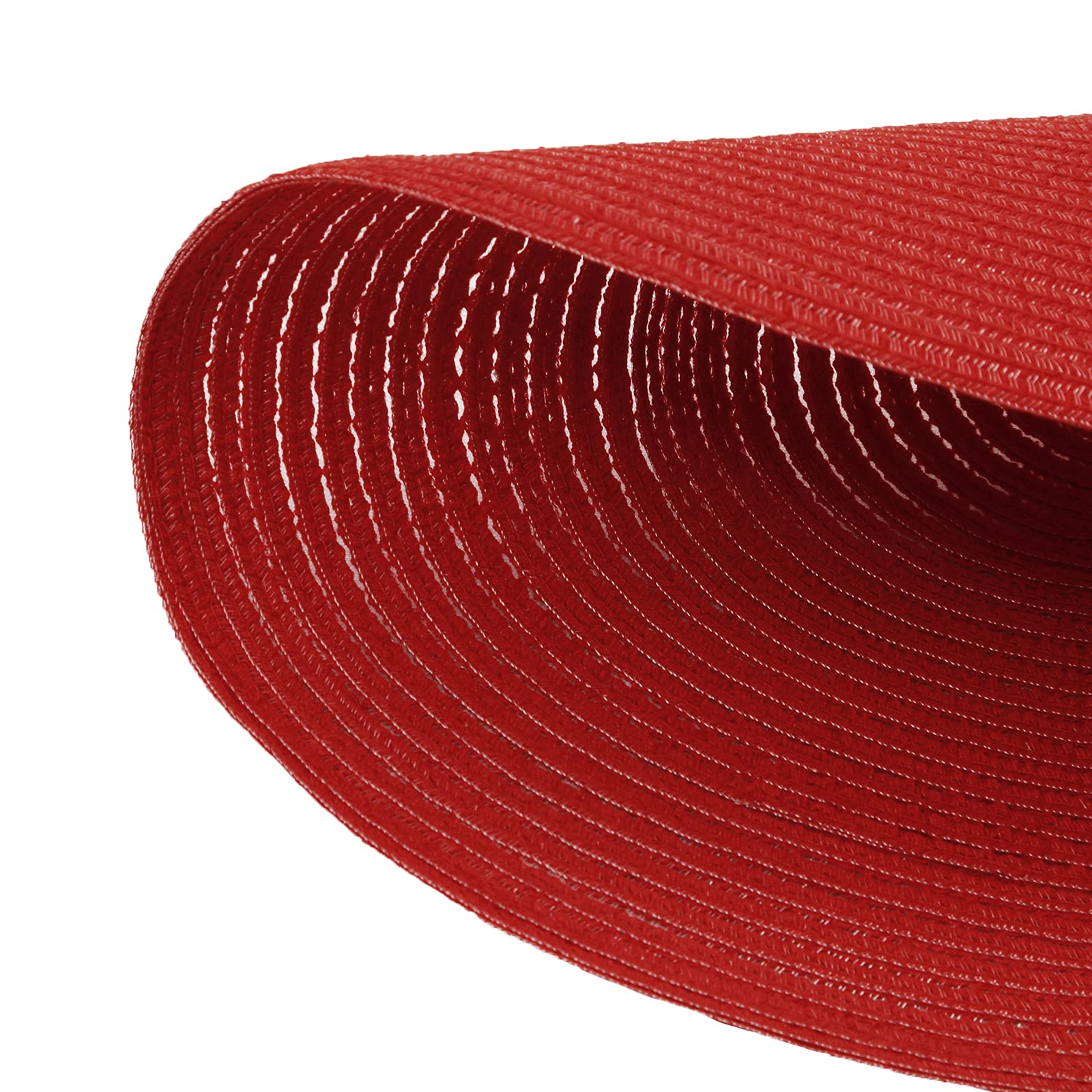 SHACOS Round Braided Placemats Set of 8 Washable 15 inch Round Table Mats Non Slip Woven Place Mats for Dining Table (Red, 8)