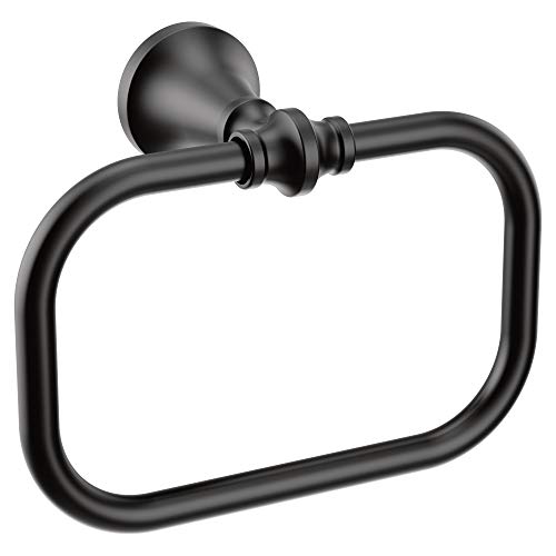 Moen YB0586BL Colinet Bathroom Hand -Towel Ring, Matte Black