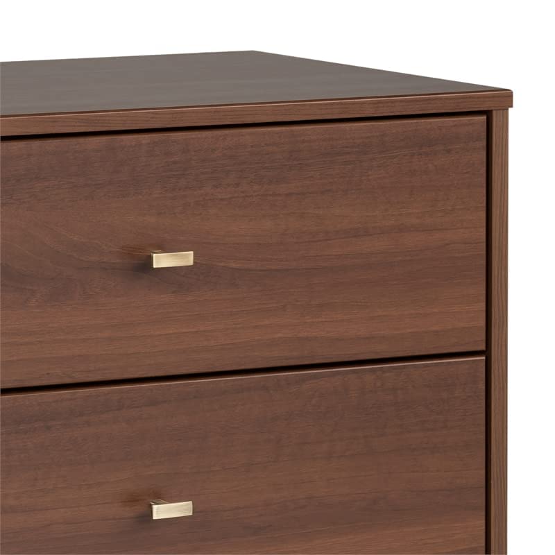Prepac Milo Mid-Century 6 Drawer Dresser For Bedroom, 16" D x 52.50" W x 33" H, Cherry