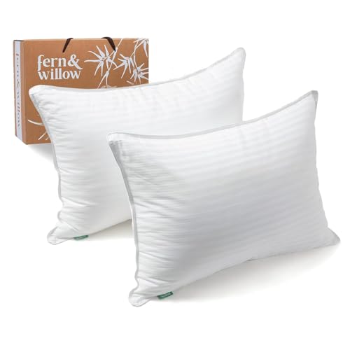 Premium King Size Bed Pillows - Set of 2, 20"x36", Cooling Hotel Quality, Down Alternative, Medium Firm Support, Ideal Gift for Back & Side Sleepers